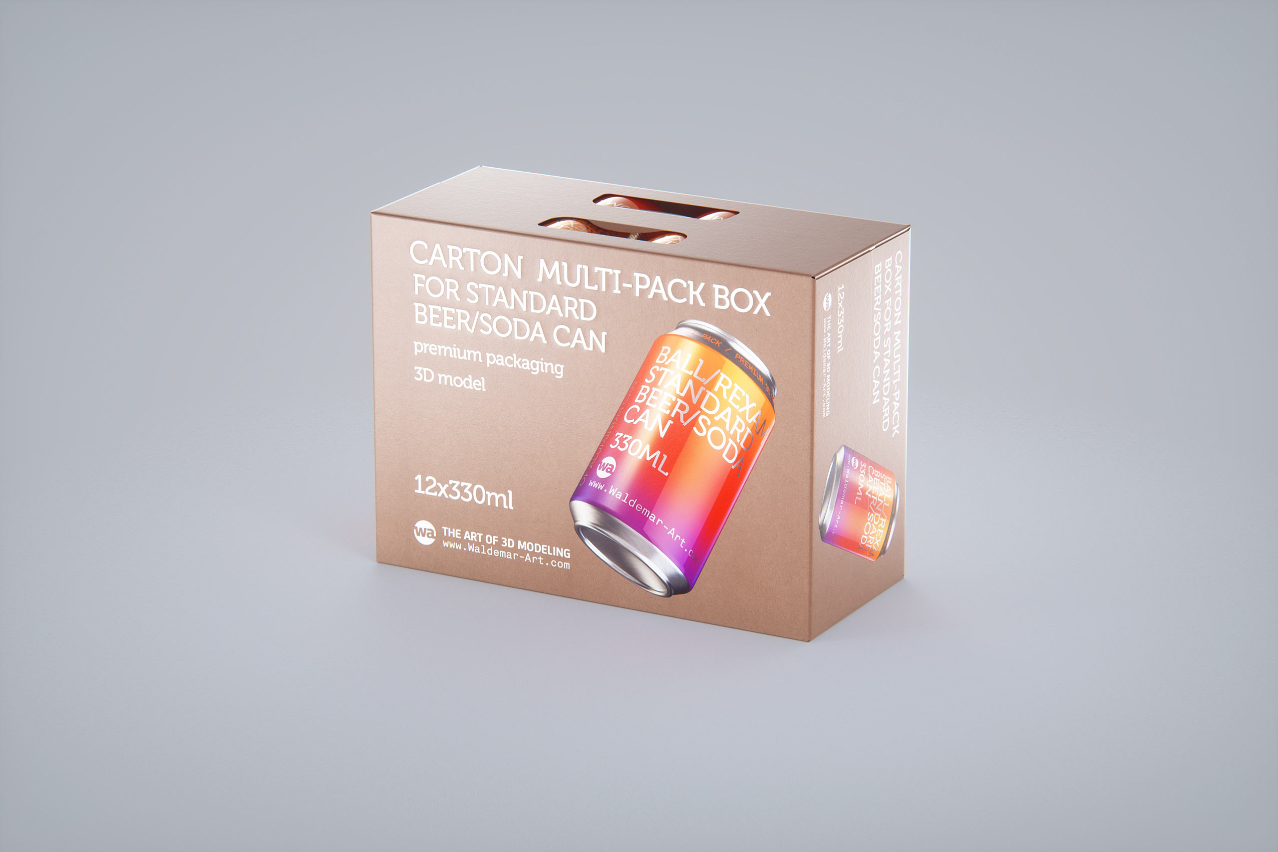 Premium Packaging 3D Model of a Multi-Pack Carton Box for 12x330ml ...