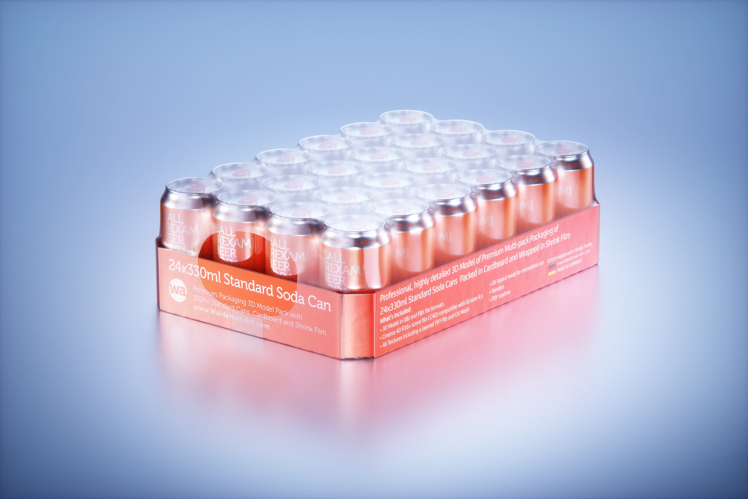 Multi-pack of 24x330ml Standard Beer/Soda Cans packed in cardboard and ...