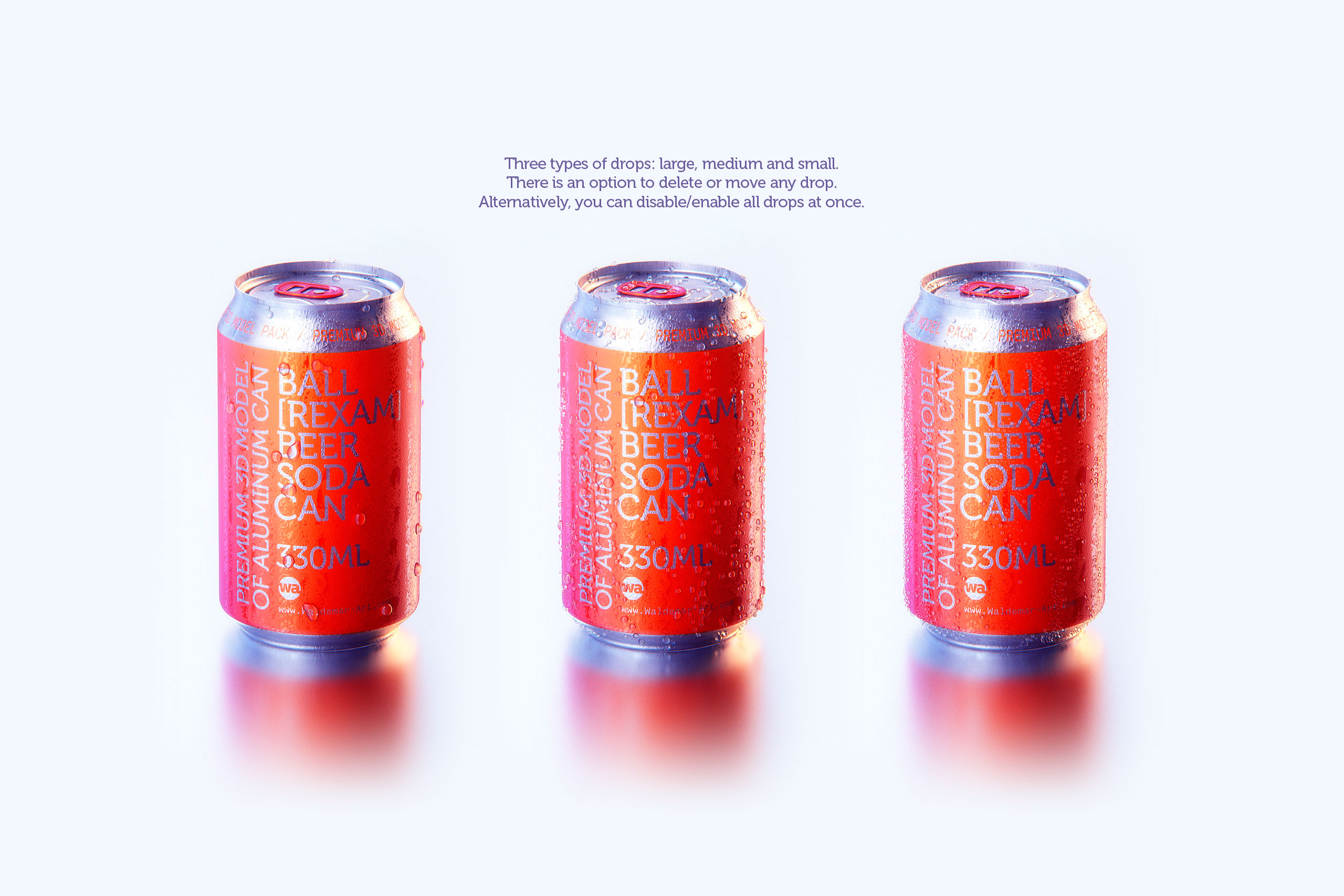 BALL (REXAM) Metal Standard Beer/Soda Can 330ml packaging 3D model with ...