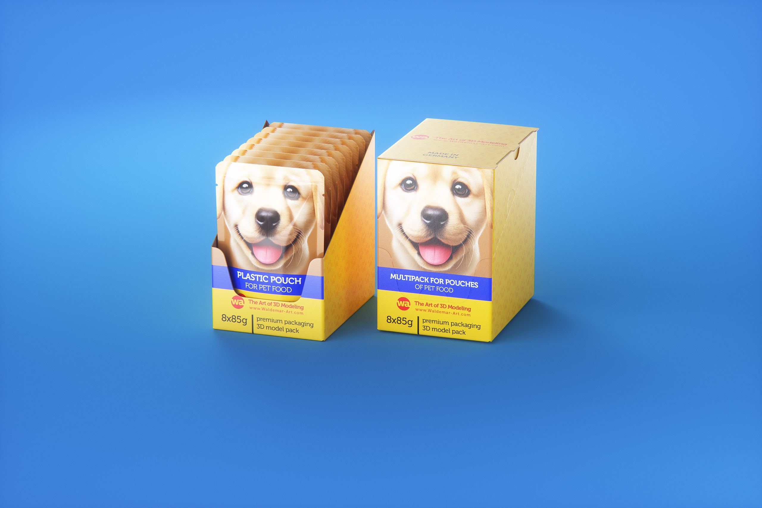 Premium 3D model of carton multi-pack packaging for 8x85g plastic ...