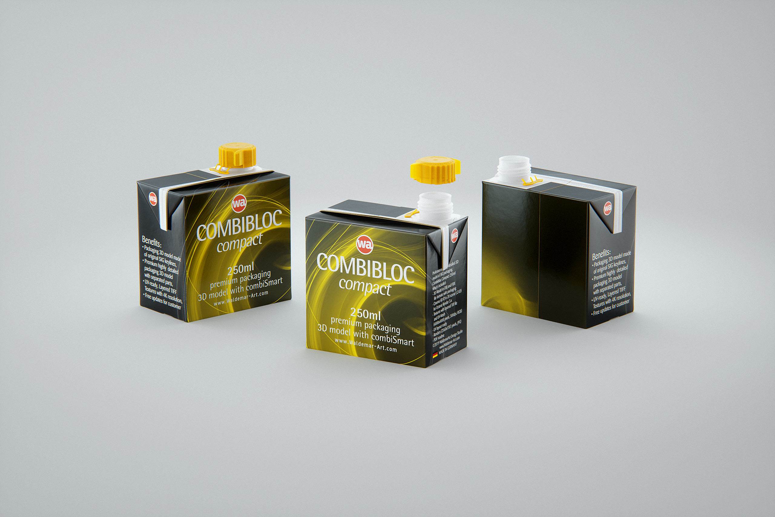 SIG combiBloc Compact 250ml with combiSmart closure packaging 3D model ...