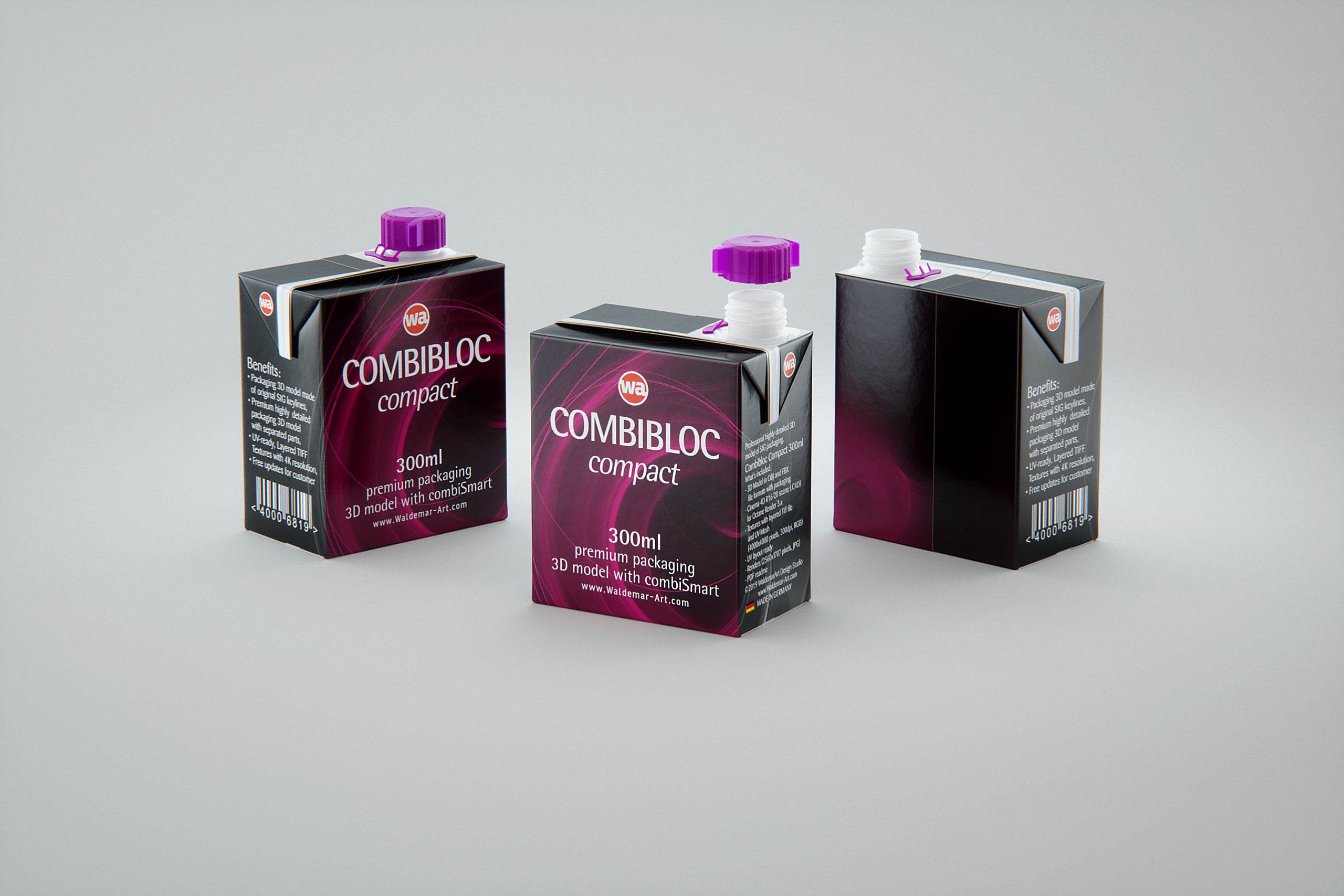 SIG combiBloc Compact 300ml with combiSmart closure packaging 3D model ...