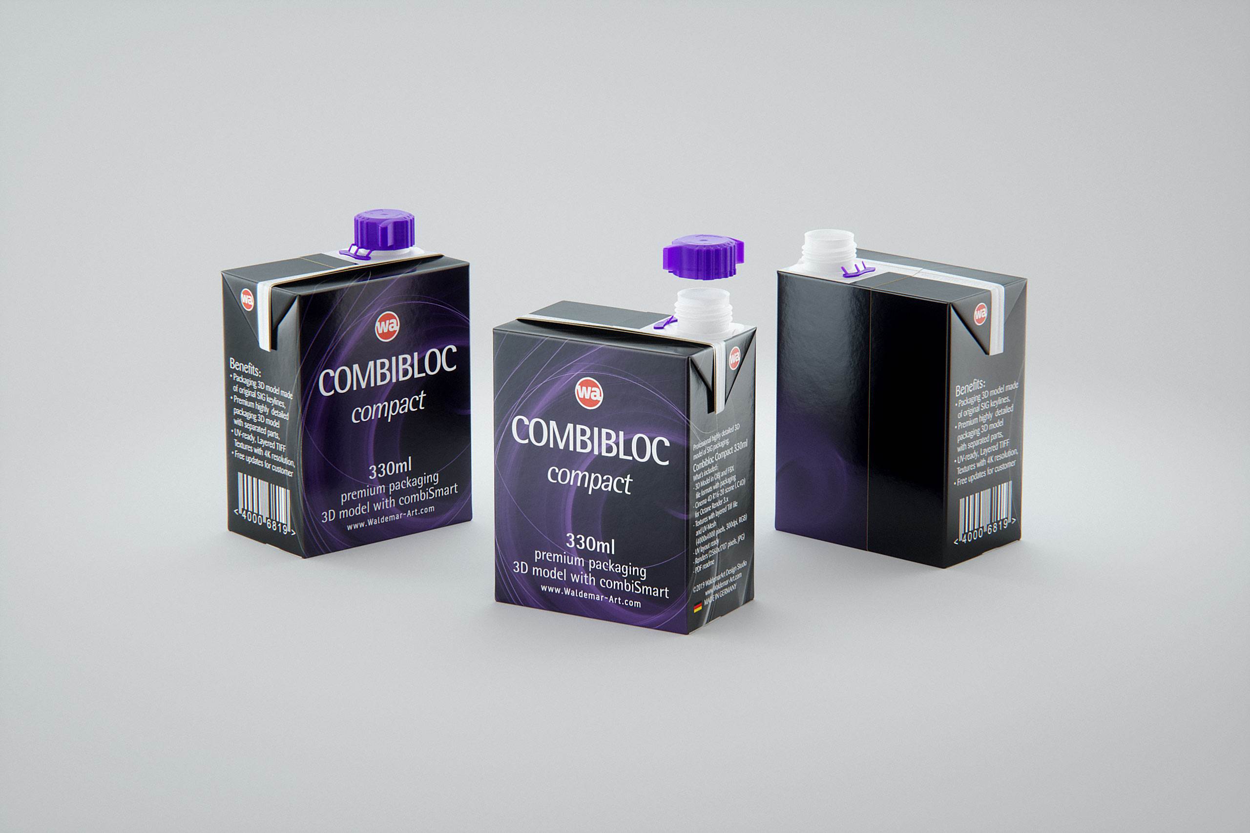 SIG combiBloc Compact 330ml with combiSmart closure packaging 3D model ...