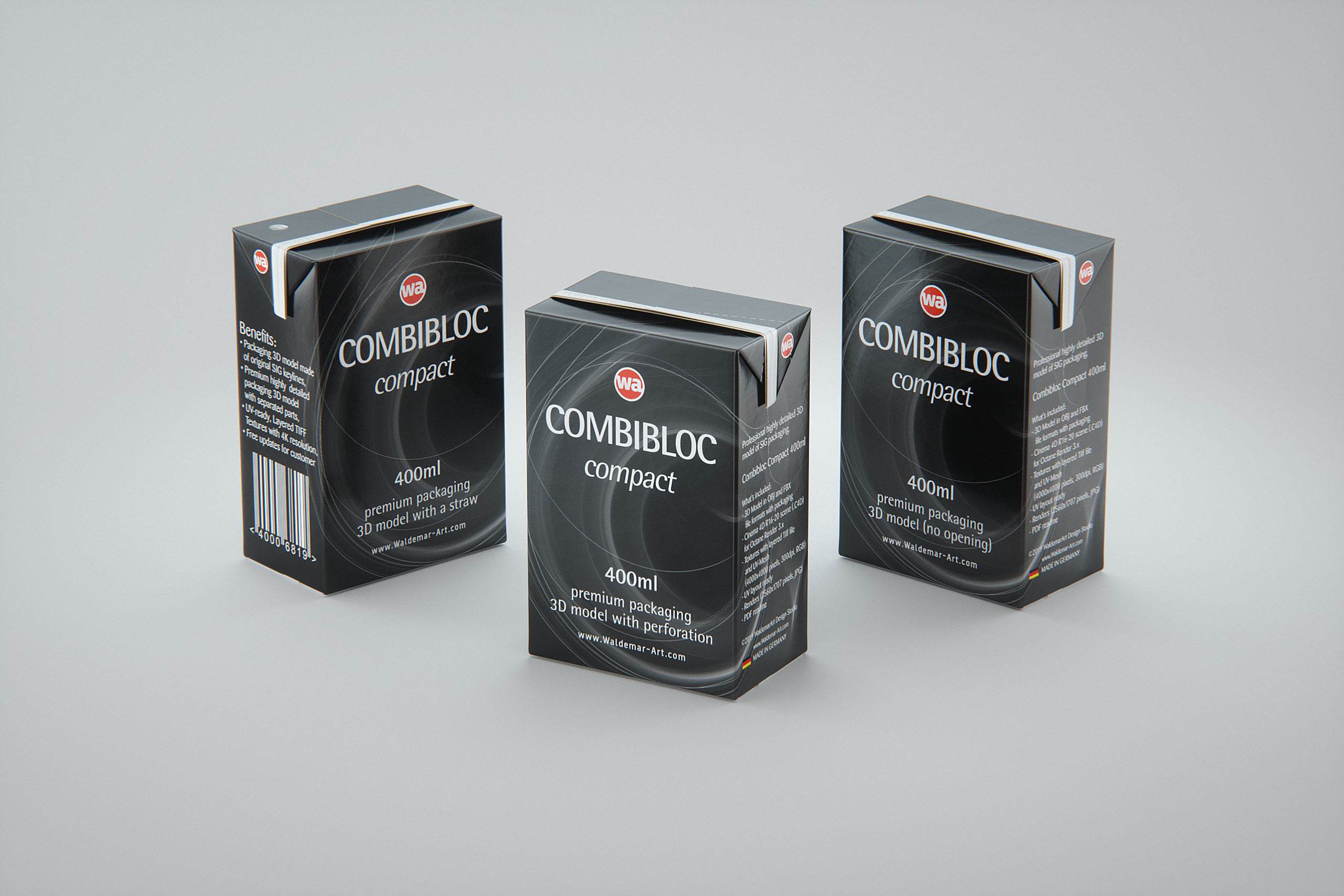 SIG combiBloc Compact 400ml with perforation, straw hole and no opening ...