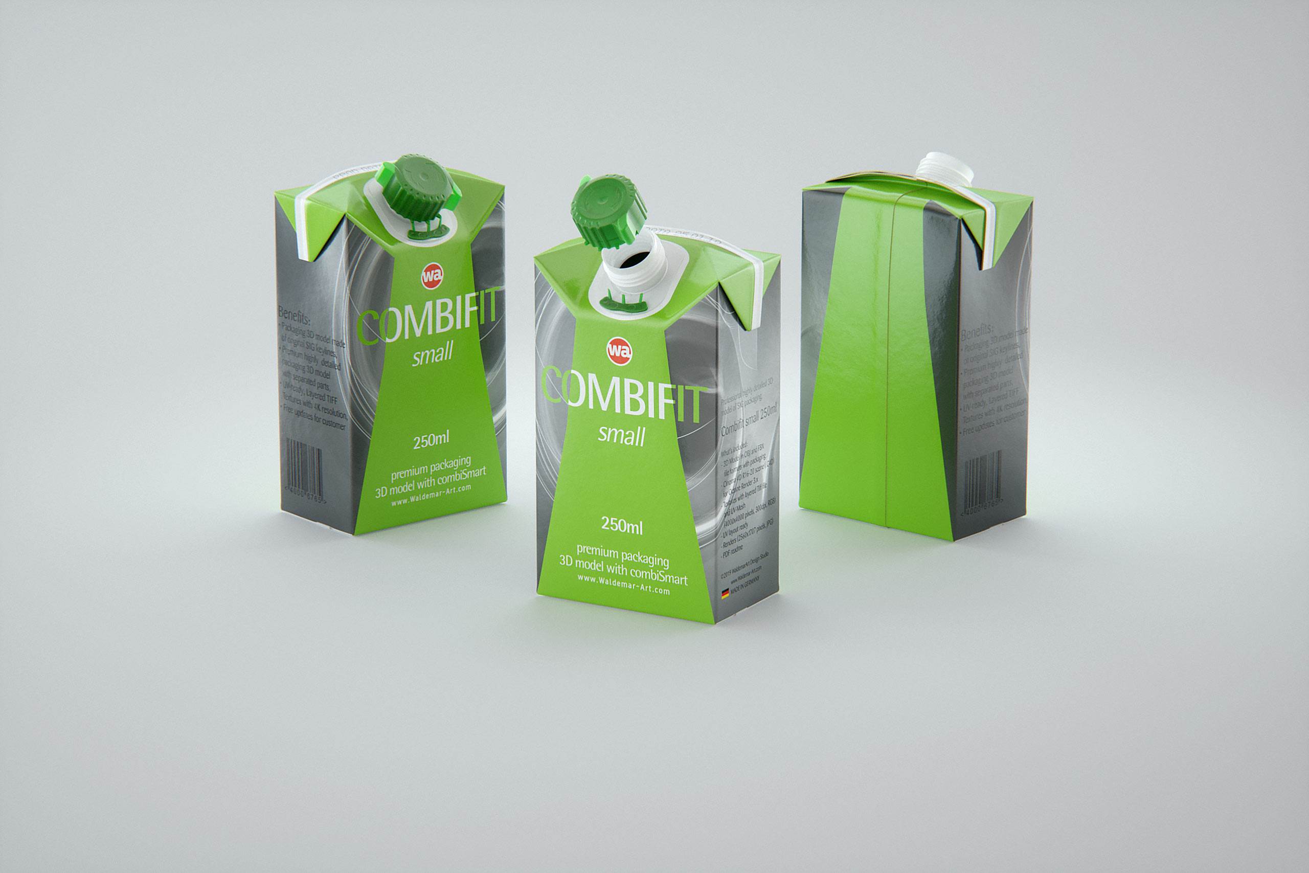 SIG combiFit Small 250ml with combiSmart closure packaging 3D model ...