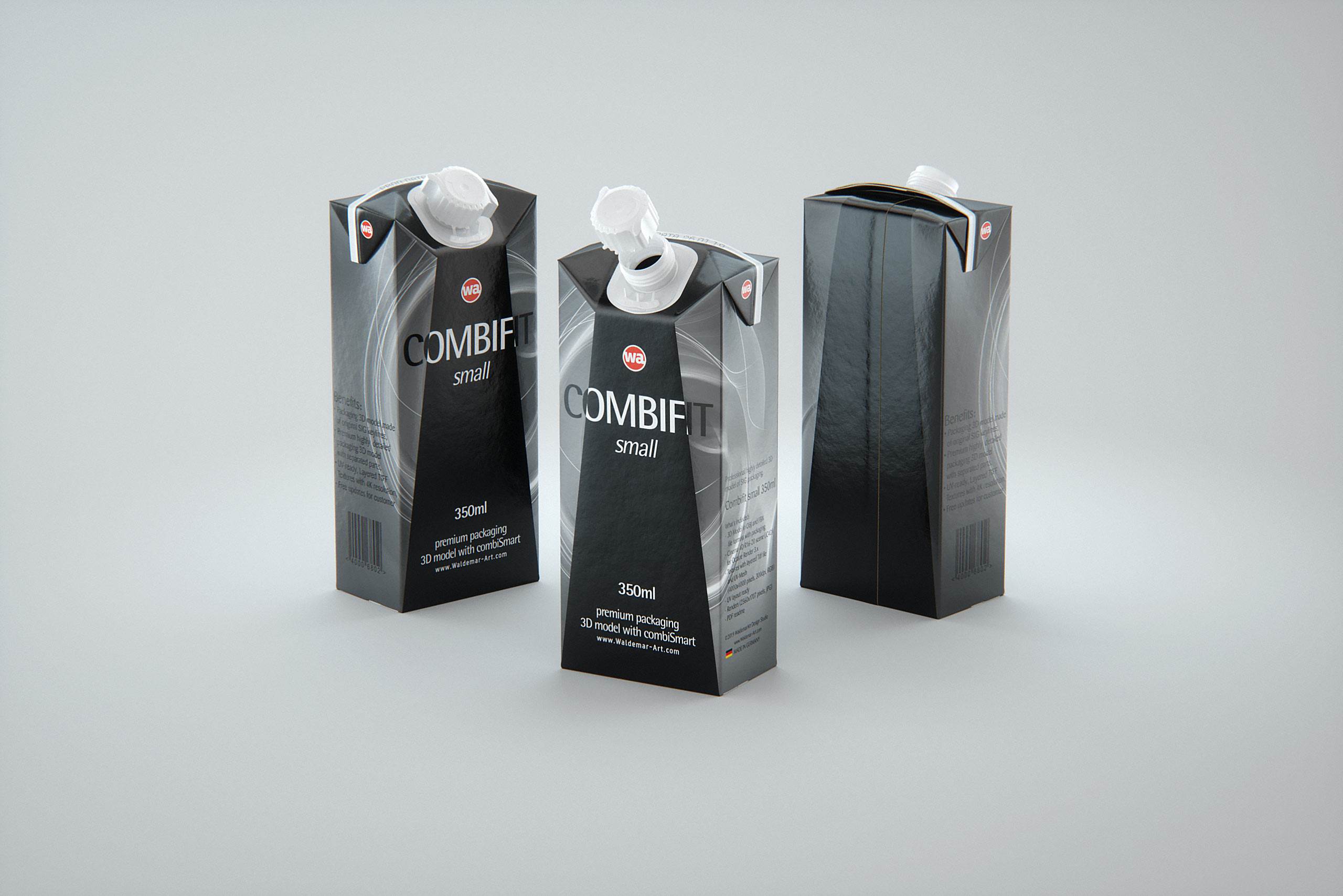 SIG combiFit Small 350ml with combiSmart closure packaging 3D model ...