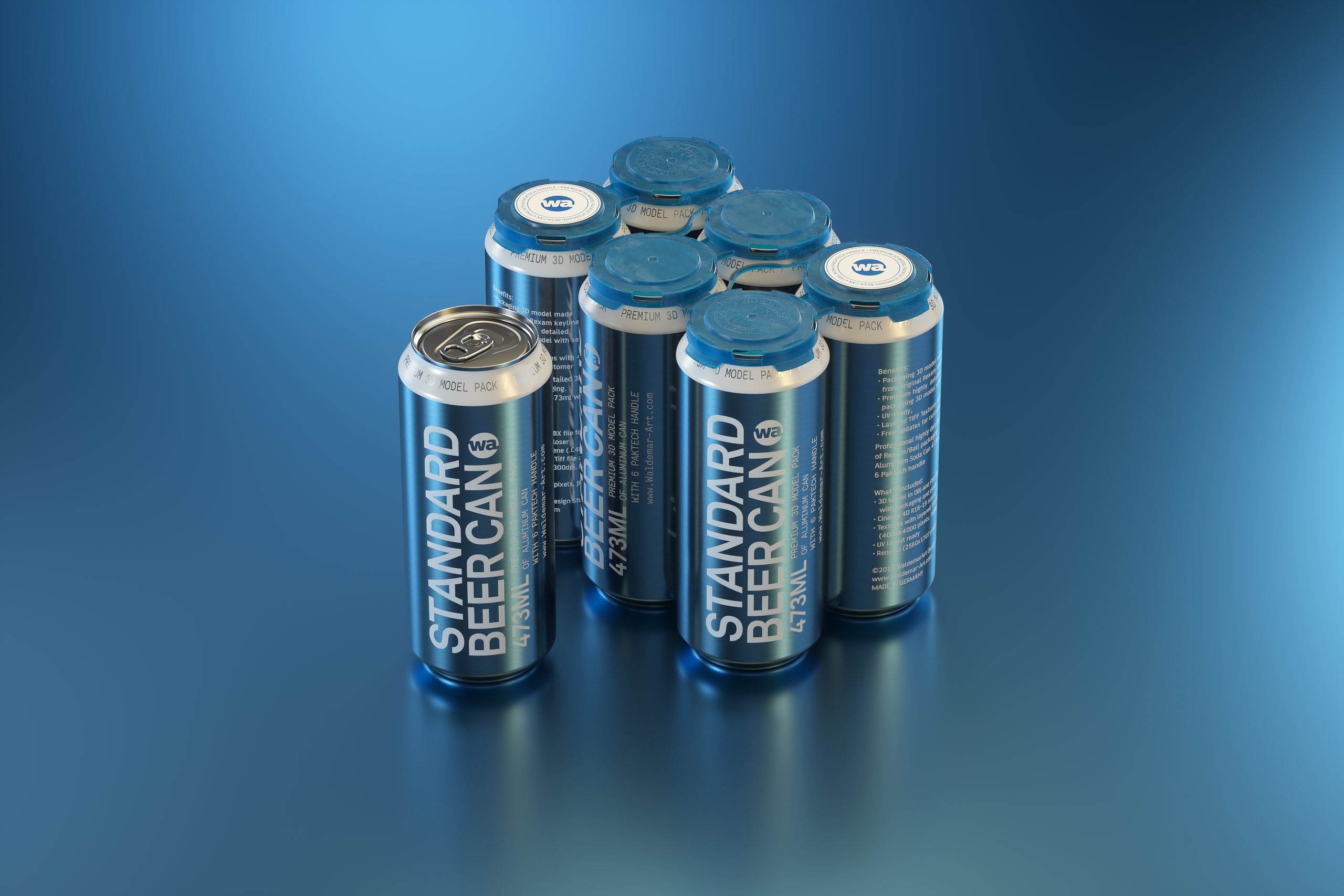 Rexam/Ball Standard Metal Beer Can 473ml Premium packaging 3d model ...