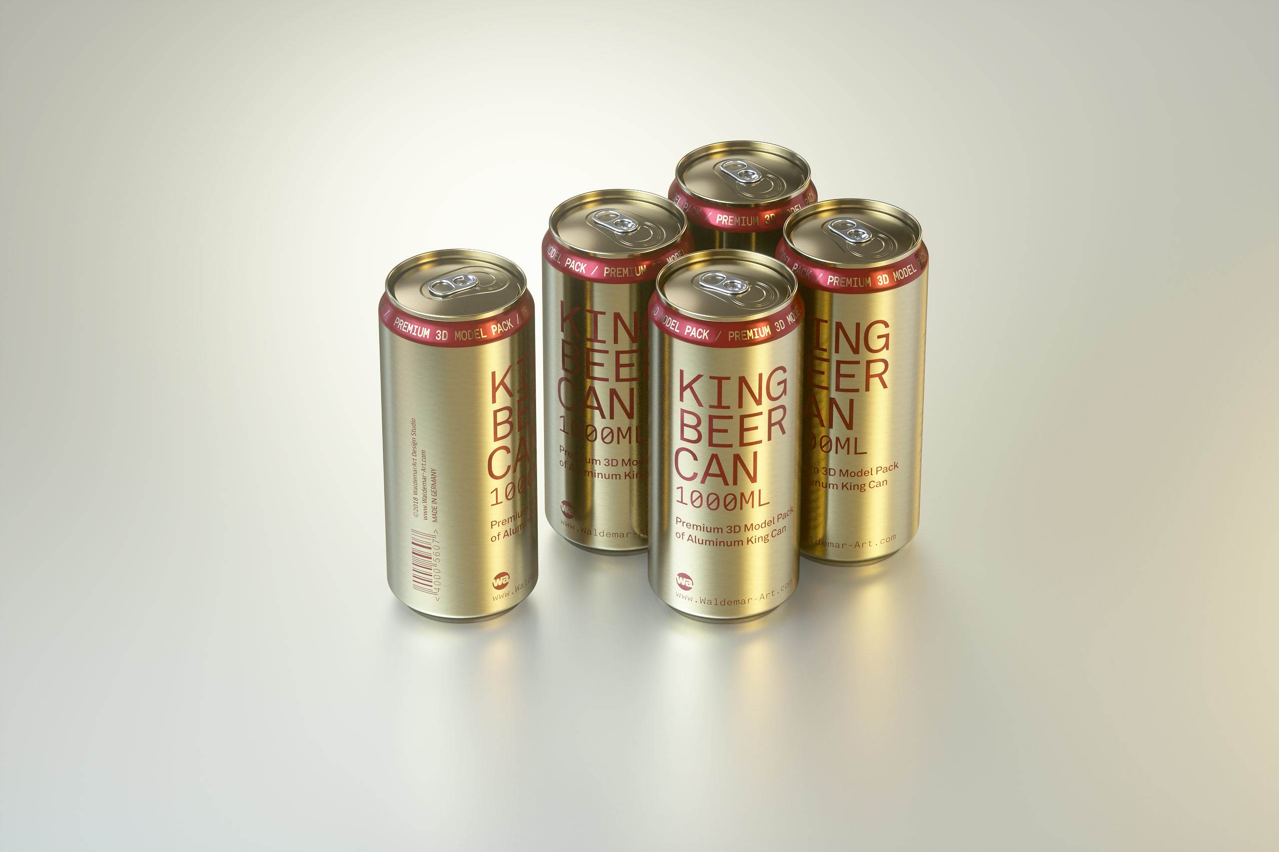 Rexam/Ball Aluminum KING Beer Can 1000ml premium packaging 3D model ...