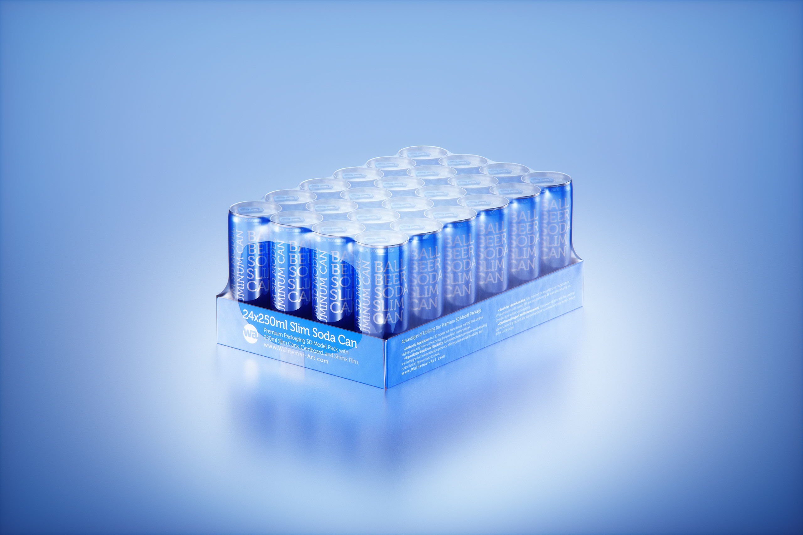 Multi-pack of 24x250ml Slim Beer/Soda Cans packed in cardboard and ...