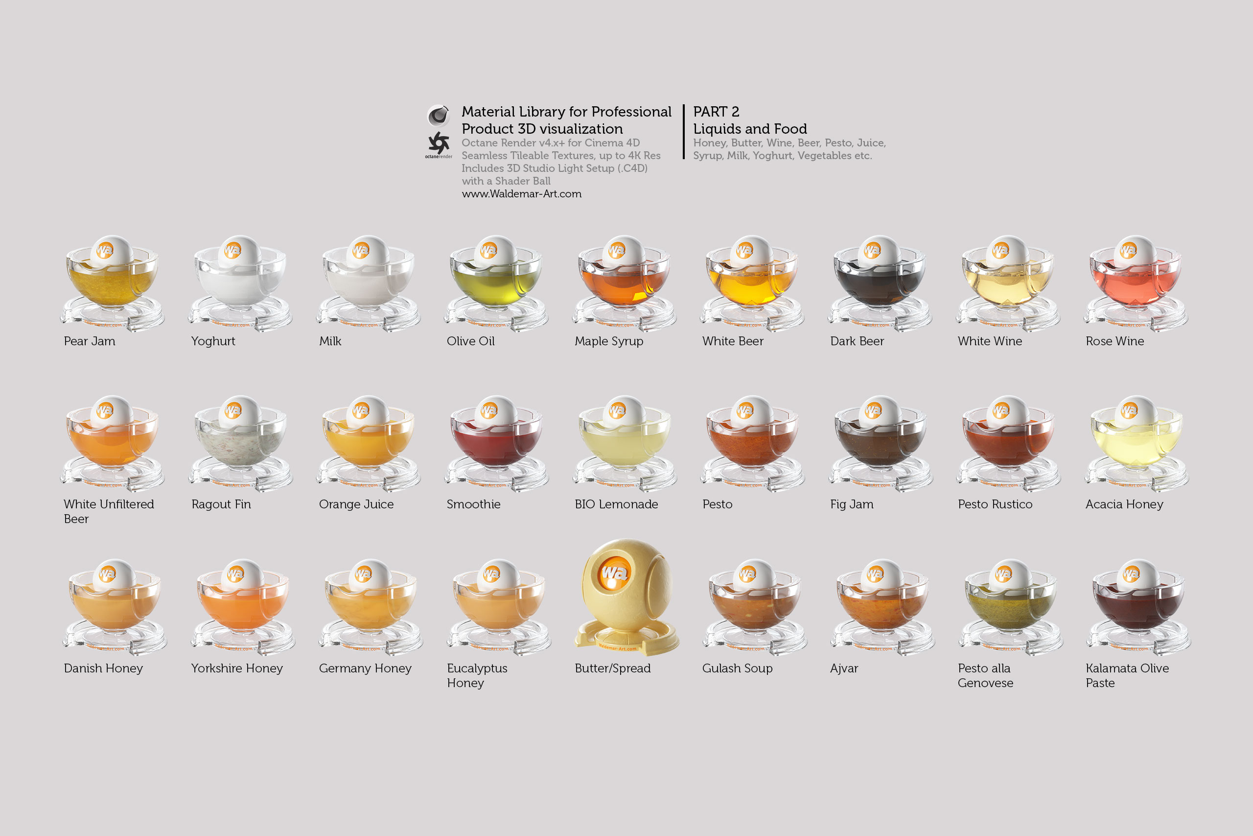 Octane 4+ for Cinema 4D (compatible with version 2024) Materials Pack 2 ...