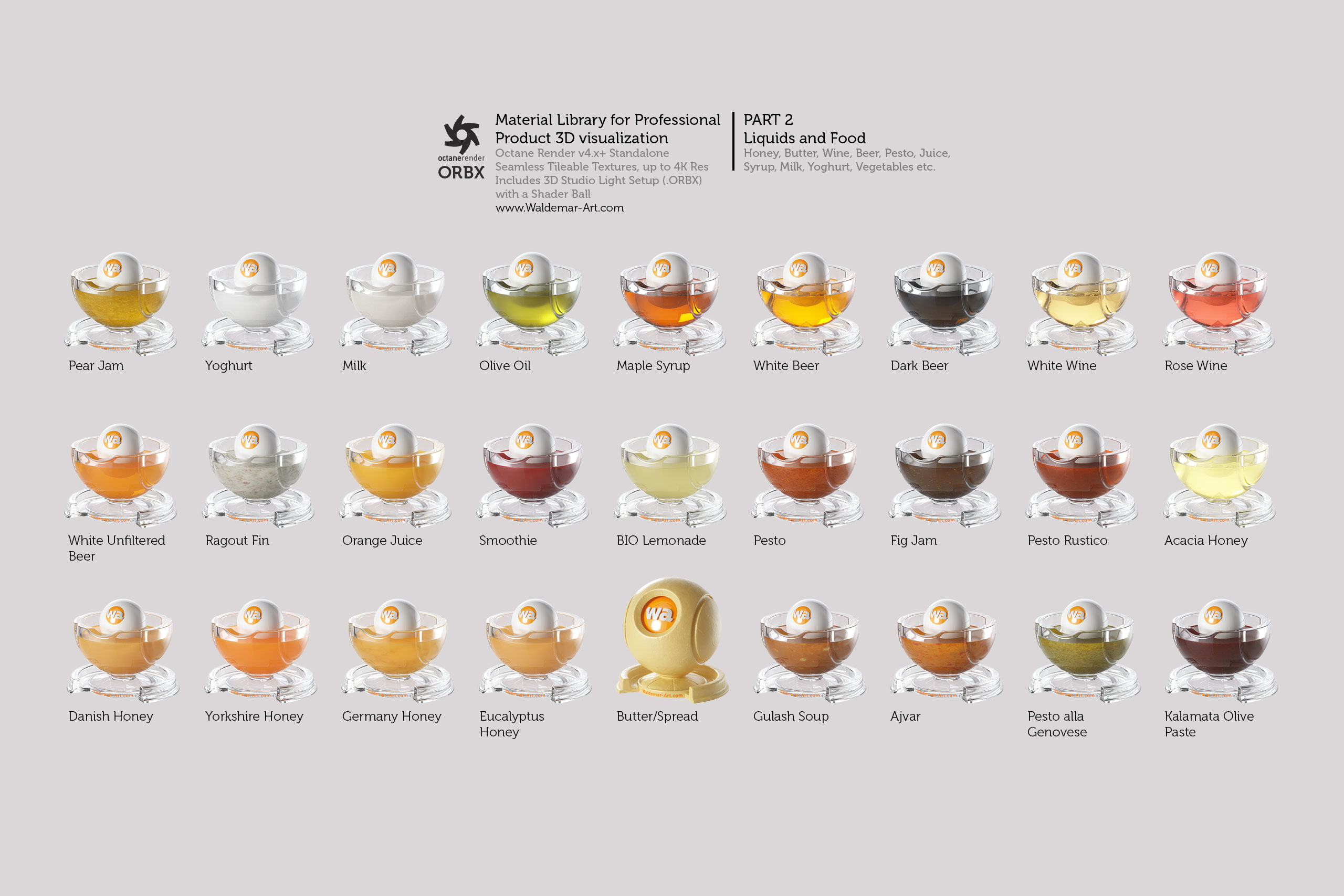 Octane 4+ Standalone Materials Pack 2 - Liquids and Food [27 items ...