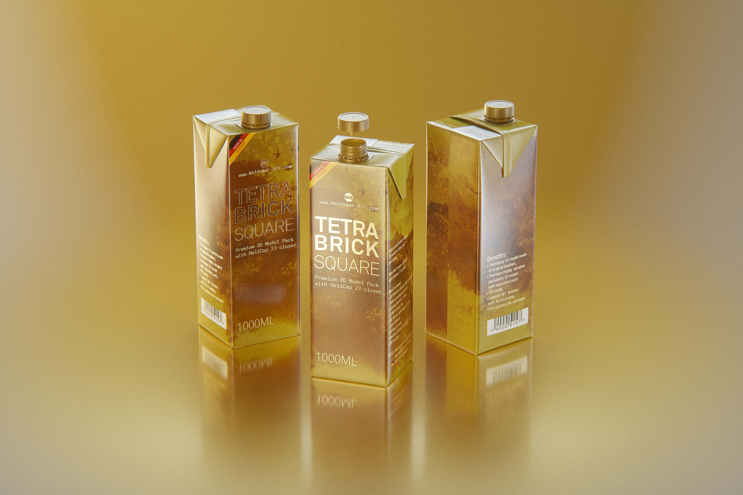 Tetra Pak Brik Square 1000ml with HeliCap 27 opening premium packaging ...