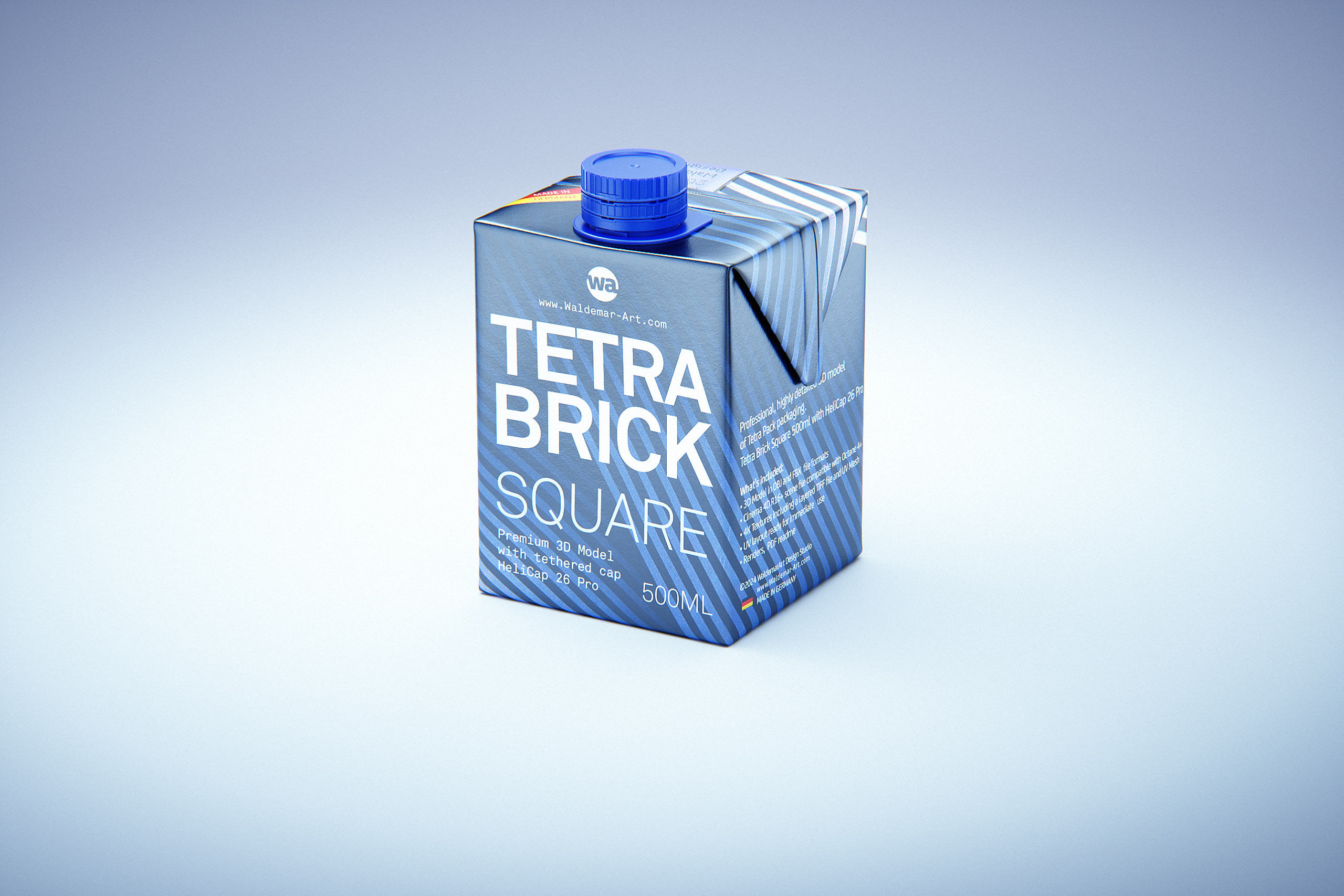 Tetra Pack Brik Square 500ml packaging with tethered cap HeliCap26 Pro ...