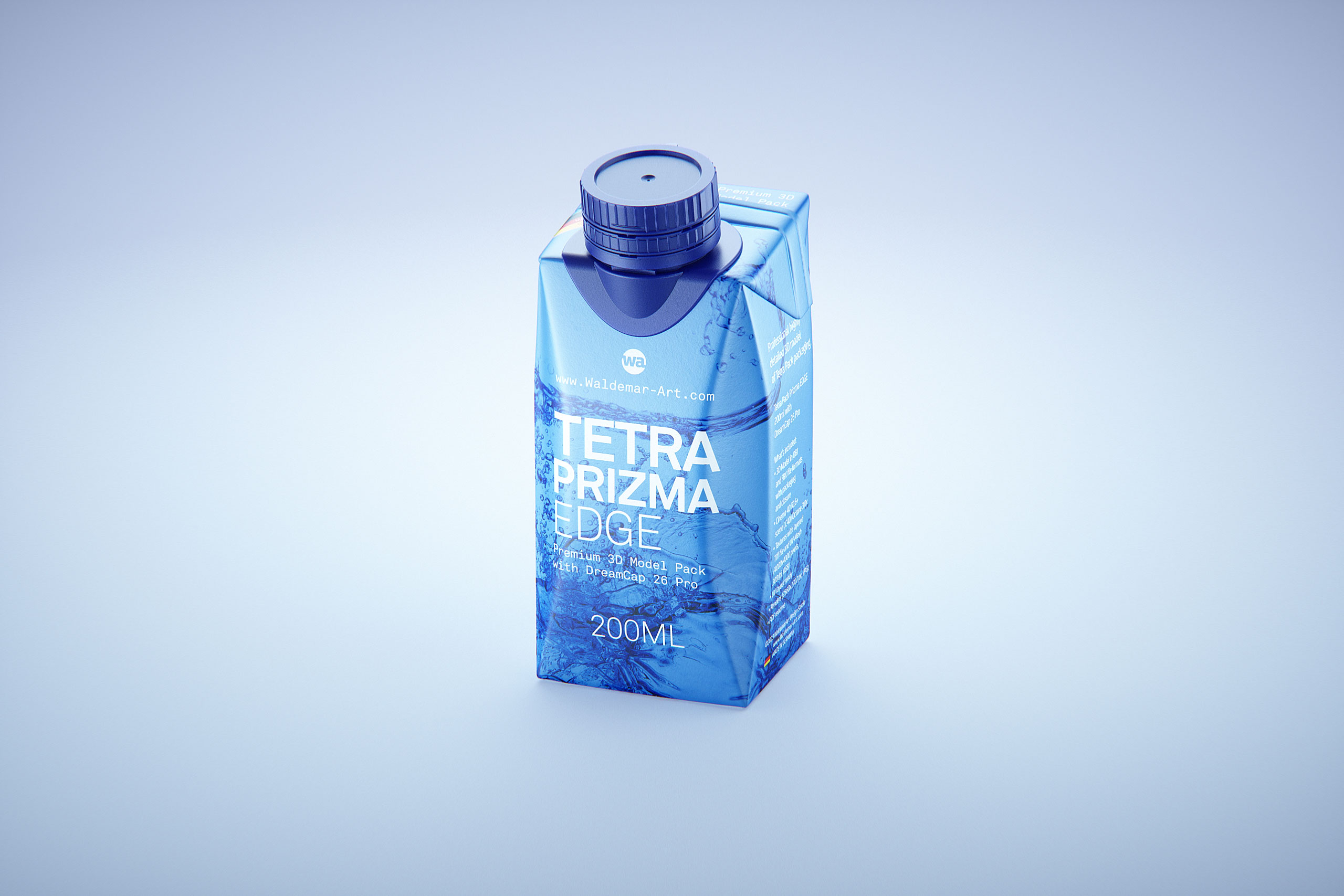 Premium packaging 3d model of Tetra Pack Prisma EDGE 200ml with ...