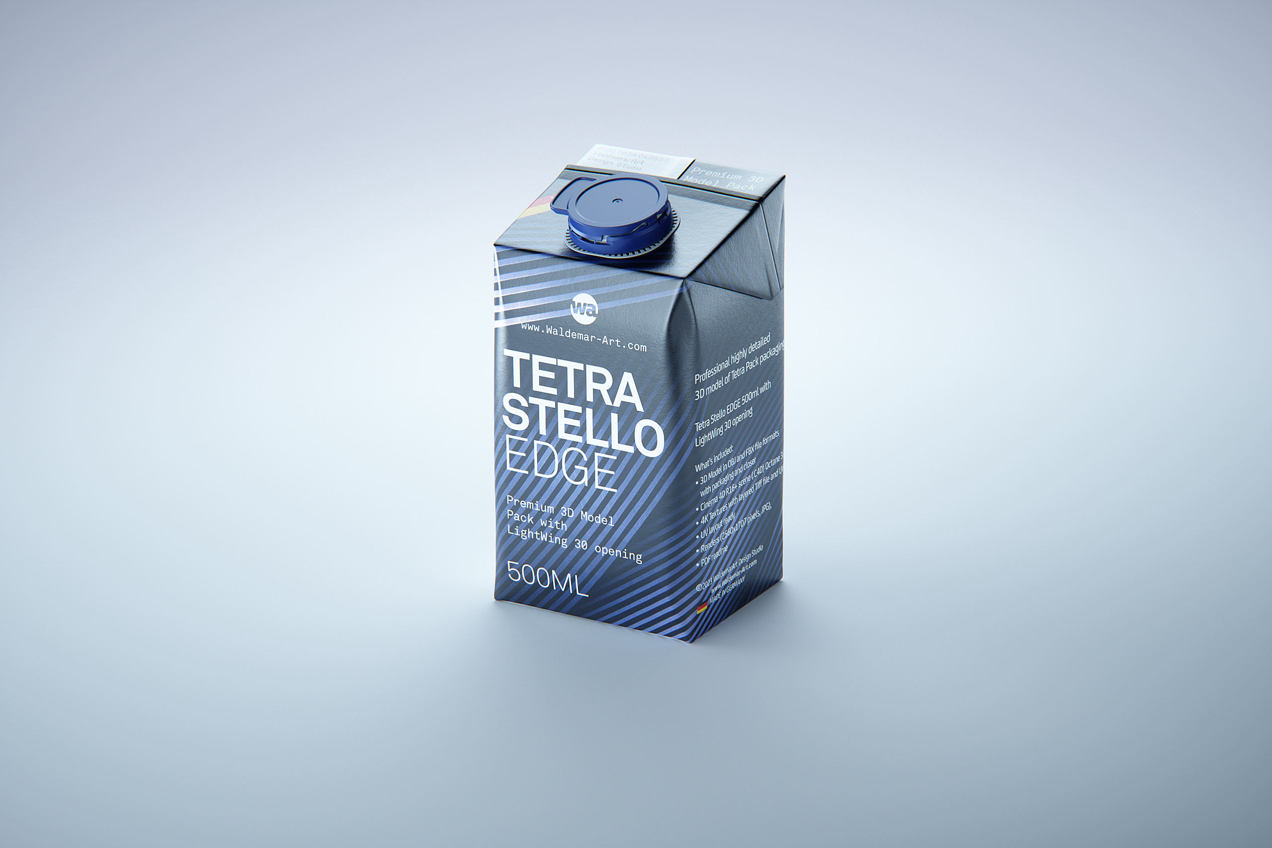 Tetra Stelo Edge 500ml with LightWing 30 premium carton packaging 3D ...