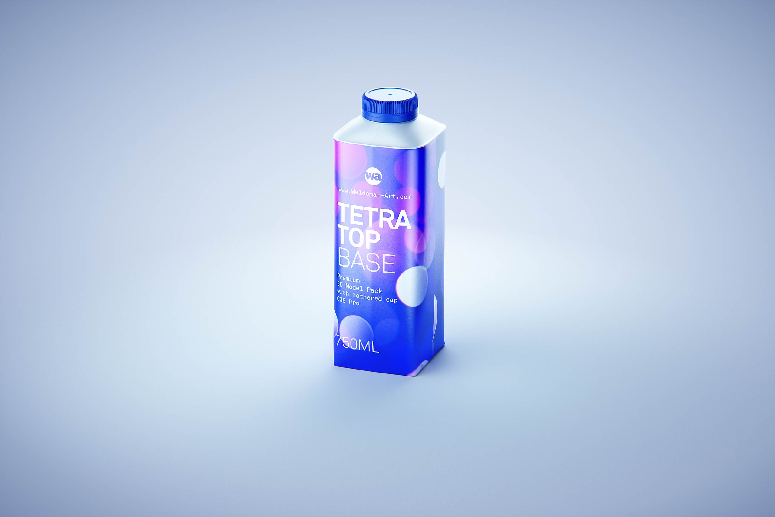 Packaging 3D model pak of Tetra Pack Top Base 750ml with tethered cap ...