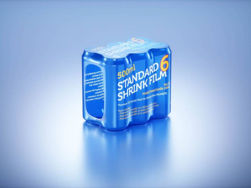 Premium Multi-pack Packaging 3D model with 4 Sets of 6x500ml Standard ...