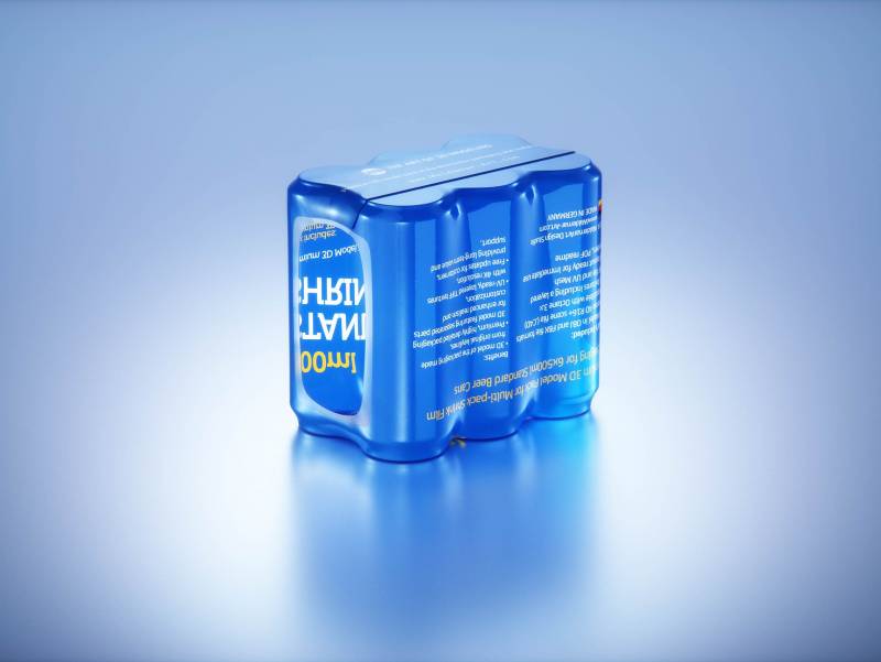Premium Multi-pack Packaging 3D model with 4 Sets of 6x500ml Standard ...