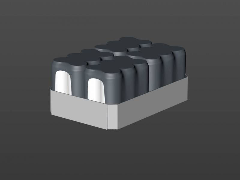 Premium Multi-pack Packaging 3D model with 4 Sets of 6x500ml Standard ...