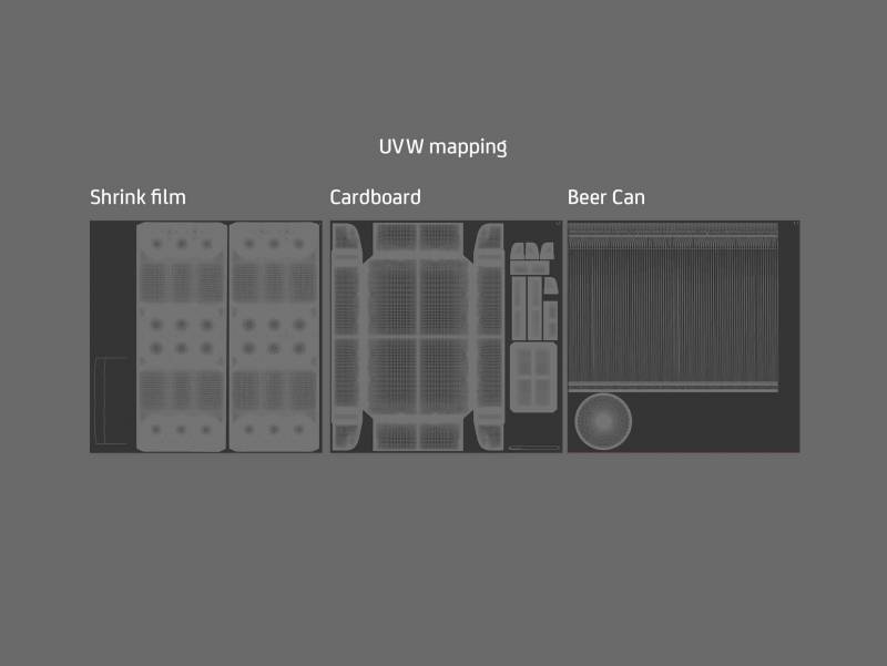 Premium Multi-pack Packaging 3D model with 4 Sets of 6x500ml Standard ...