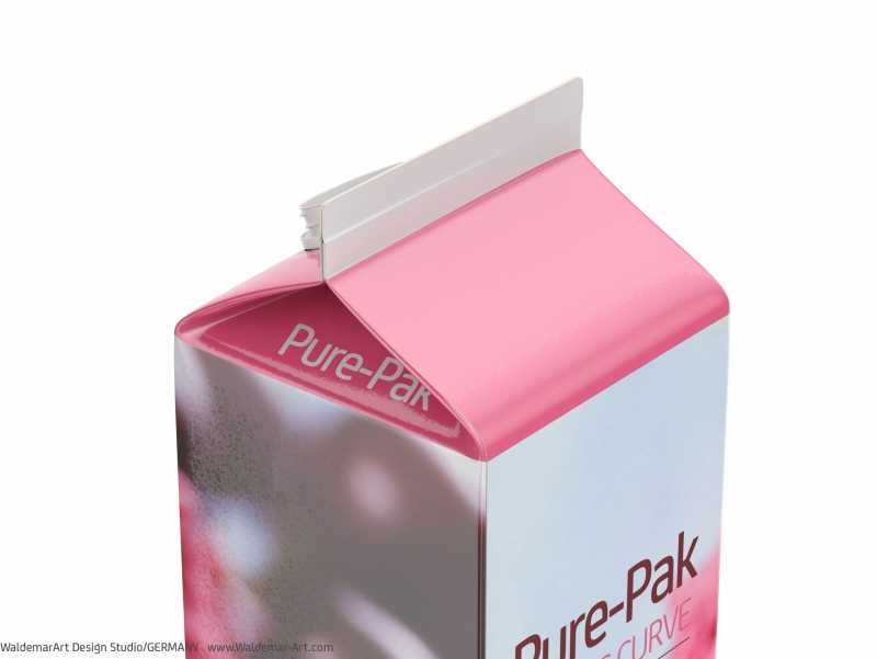 Elopak Pure-Pak Classic Curve 1000ml packaging 3d model / WA Design Studio