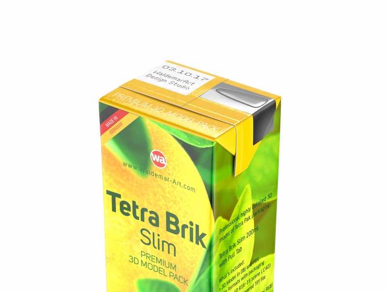 Tetra Pack Brick Slim 200ml with Pull Tab and a packaged straw package ...