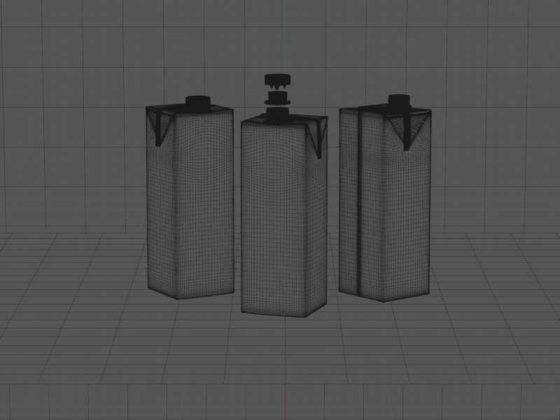 Tetra Pack Brick Square 1000ml with HeliCap 27 opening 3d model pak ...