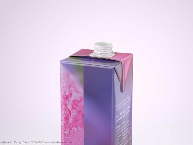Tetra Pack Brick Square 1000ml with HeliCap 27 opening 3d model pak ...