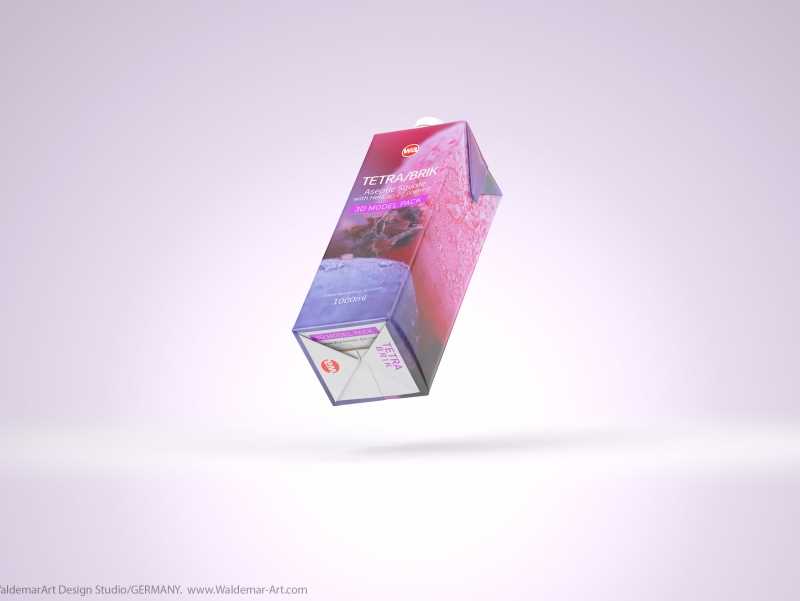 Tetra Pack Brick Square 1000ml with HeliCap 27 opening 3d model pak ...